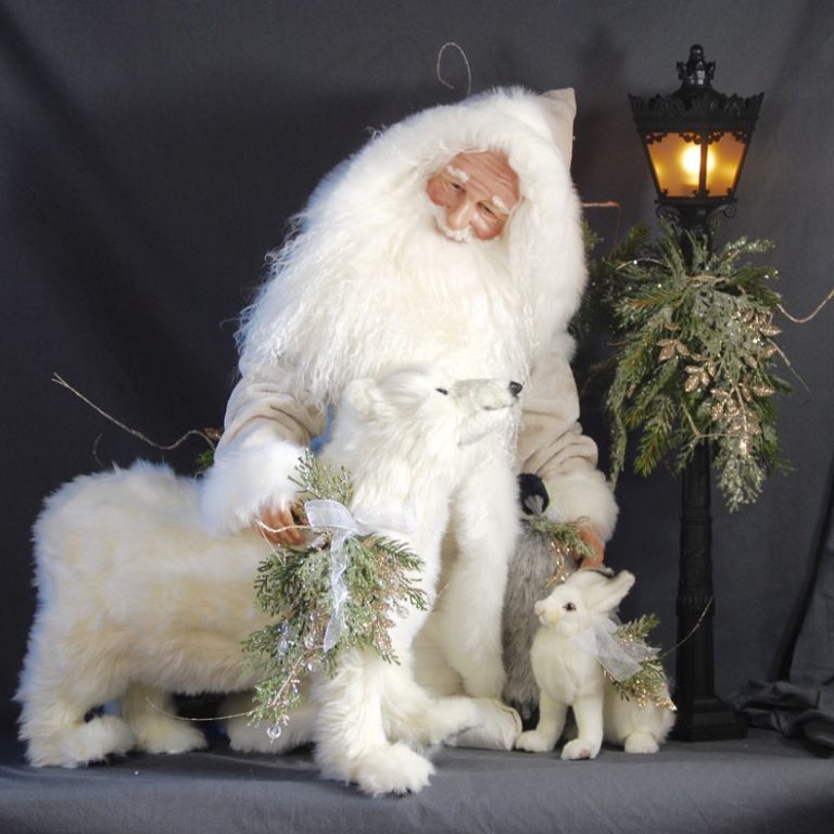 Winter Night Santa 26” | Arctic Santa with Animals | Stone Soup Santas